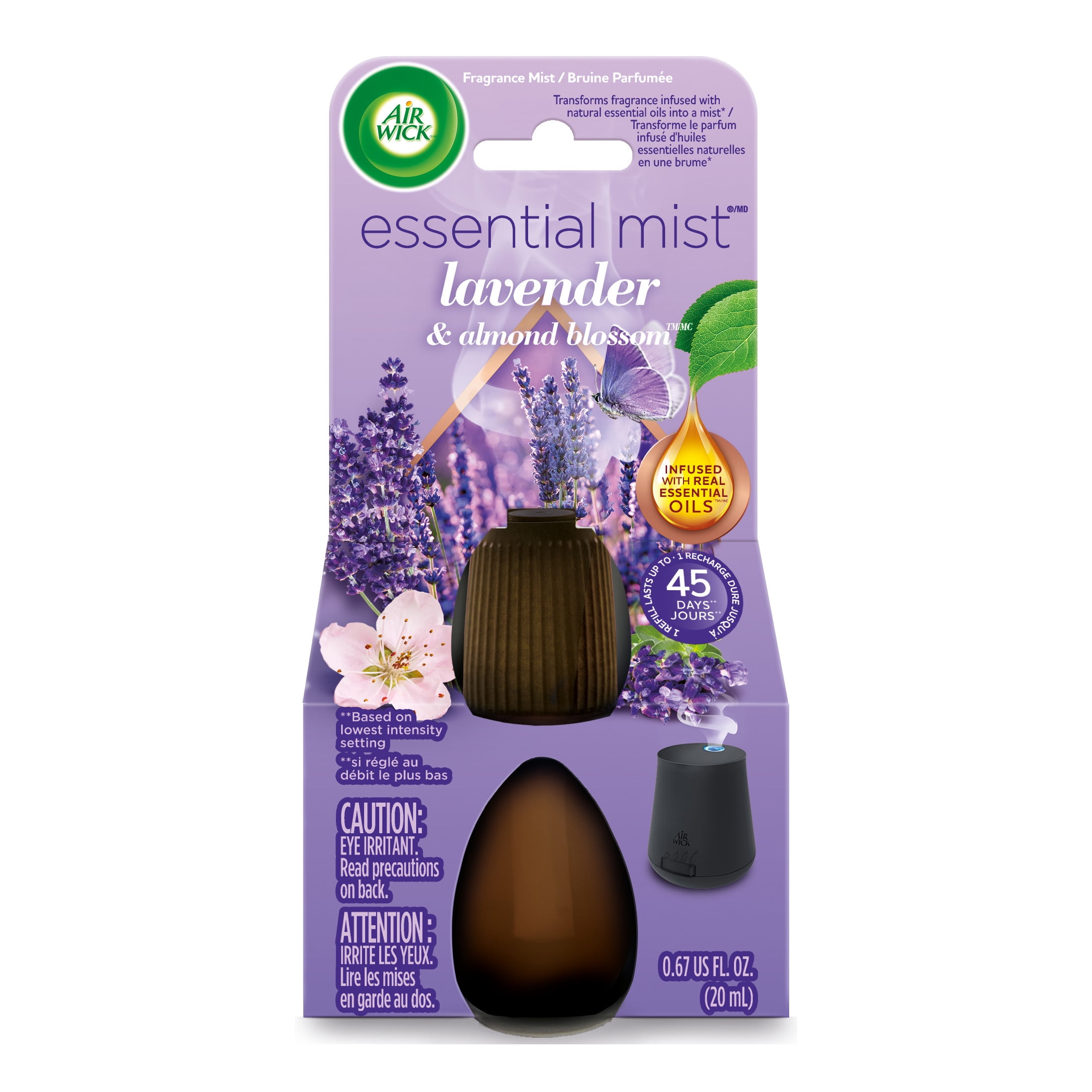 Air Wick Essential Mist Refill, 1 Count, Lavender and Almond Blossom ...
