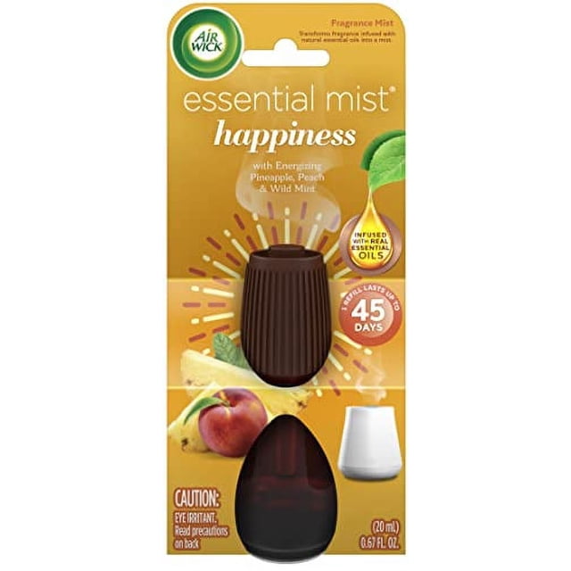 Air Wick Essential Mist Refill, 1 ct, Happiness, Essential Oils ...