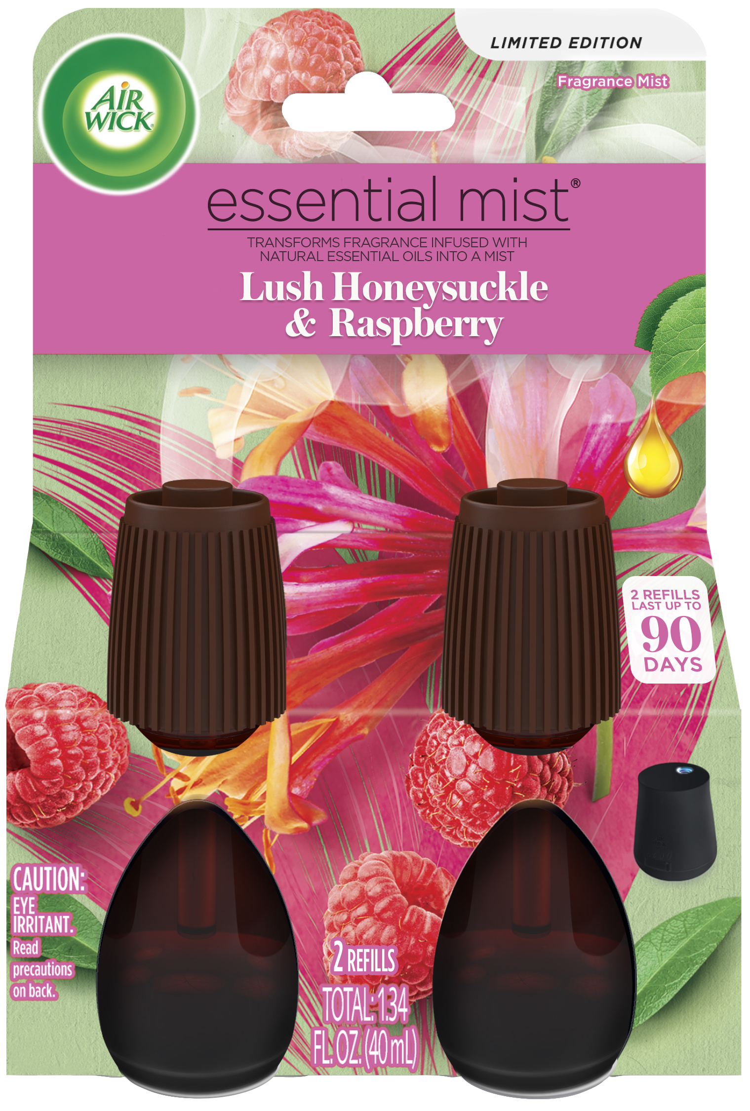 Air Wick Essential Mist Refill, 1 ct, Lush Honeysuckle and Raspberry ...