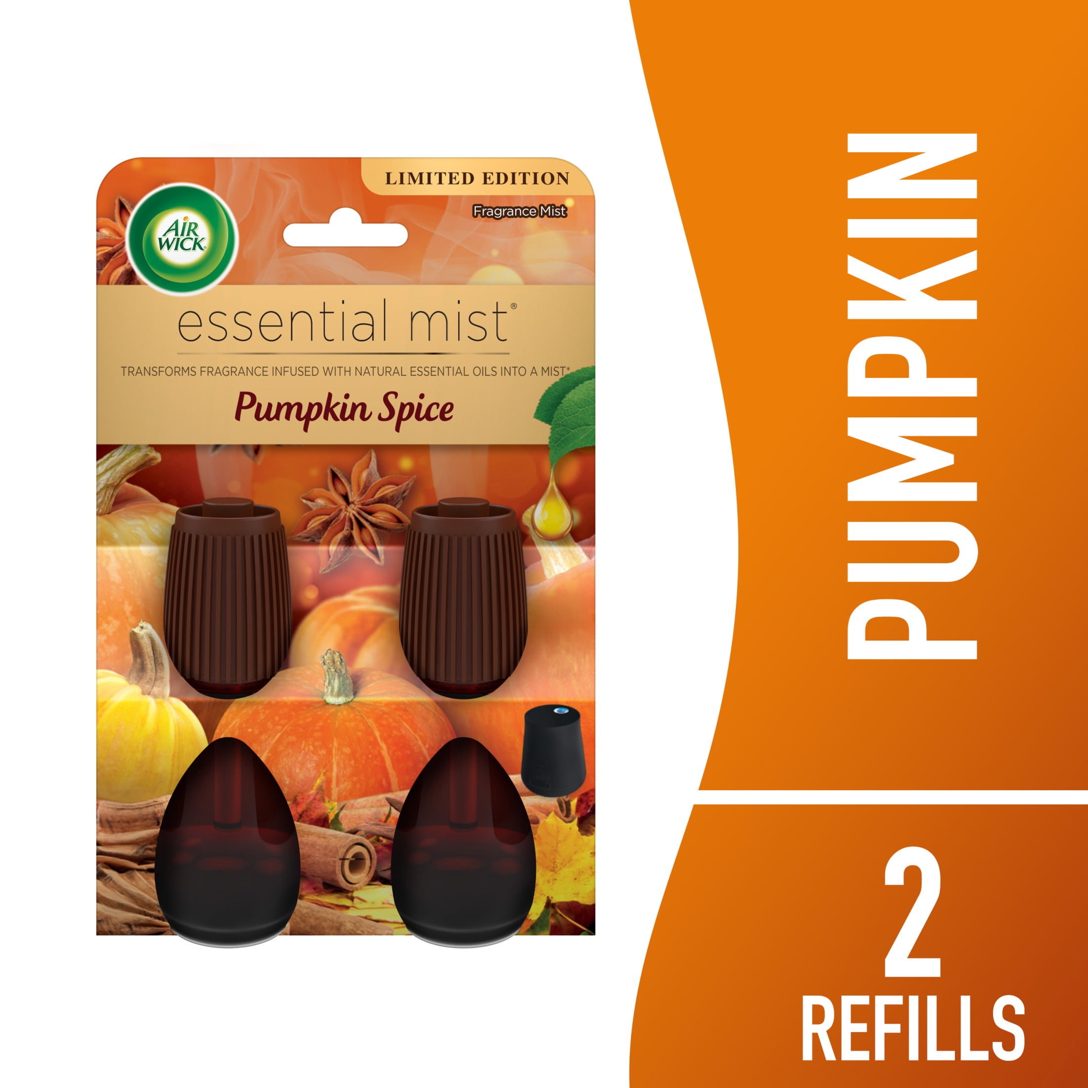 Air Wick Essential Mist Pumpkin Spice Scented Oil Diffuser Refills, 2 ...