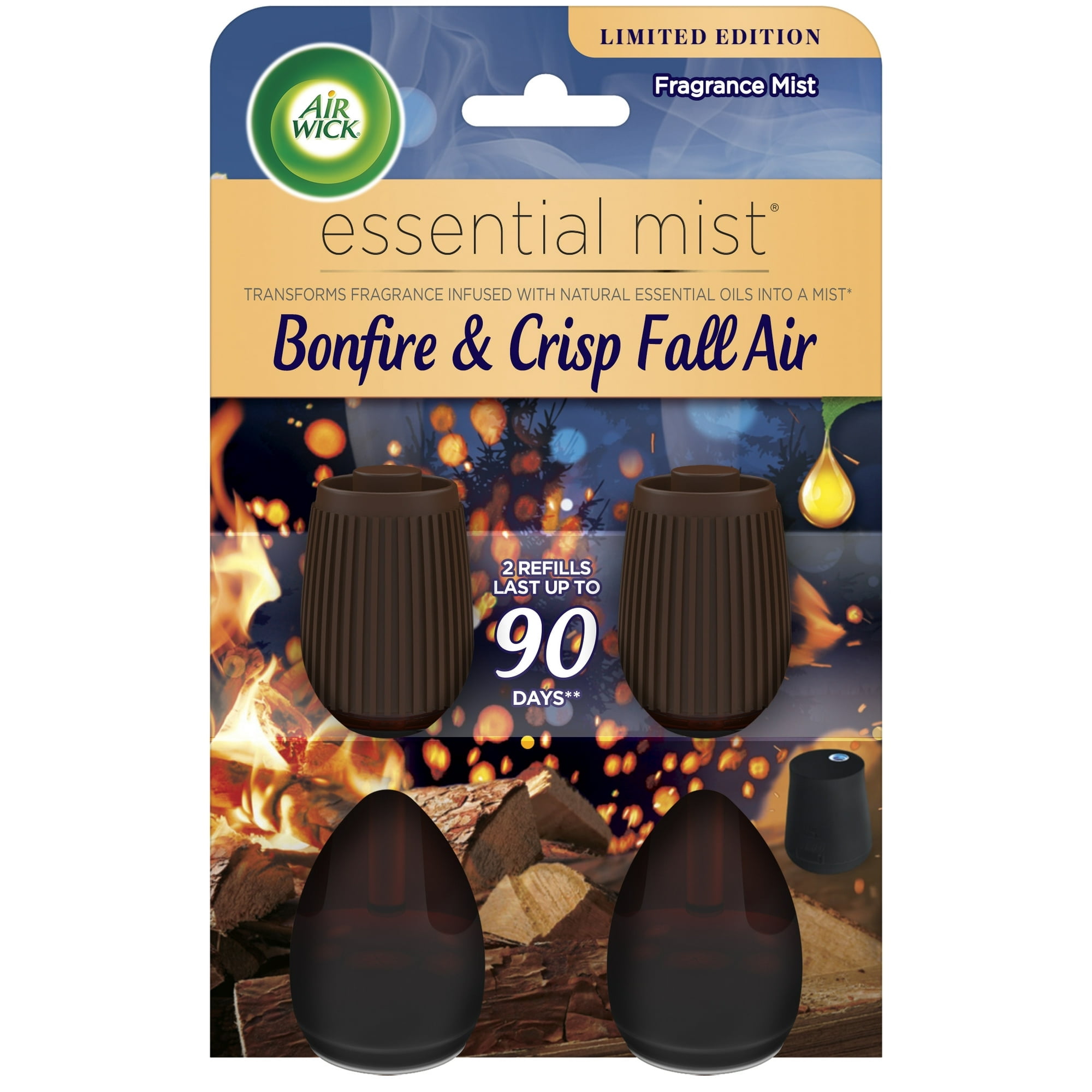 Air Wick Essential Mist Refill, 2ct, Bonfire & Crisp Fall Air, Fall ...