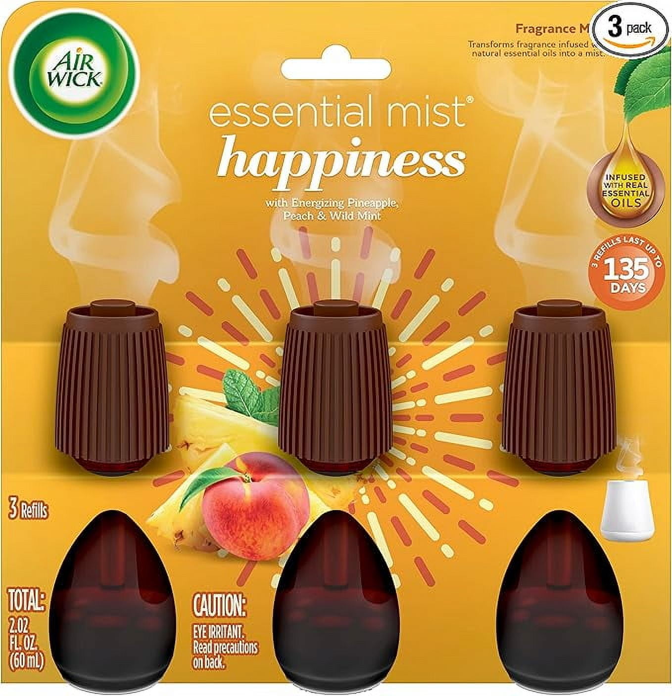 Air Wick Essential Mist Refill, 3ct, Happiness, Air Freshener ...