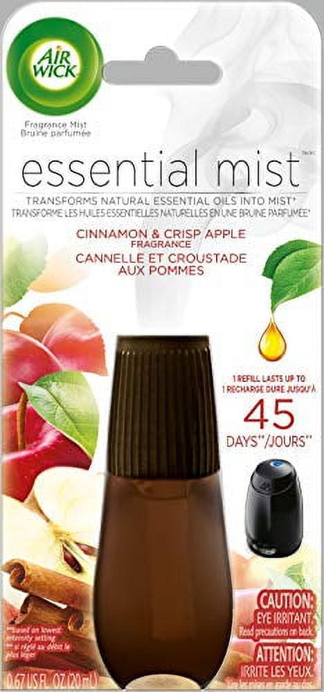 Air Wick Essential Oils Diffuser Mist Refill, Cinnamon and Crisp Apple ...