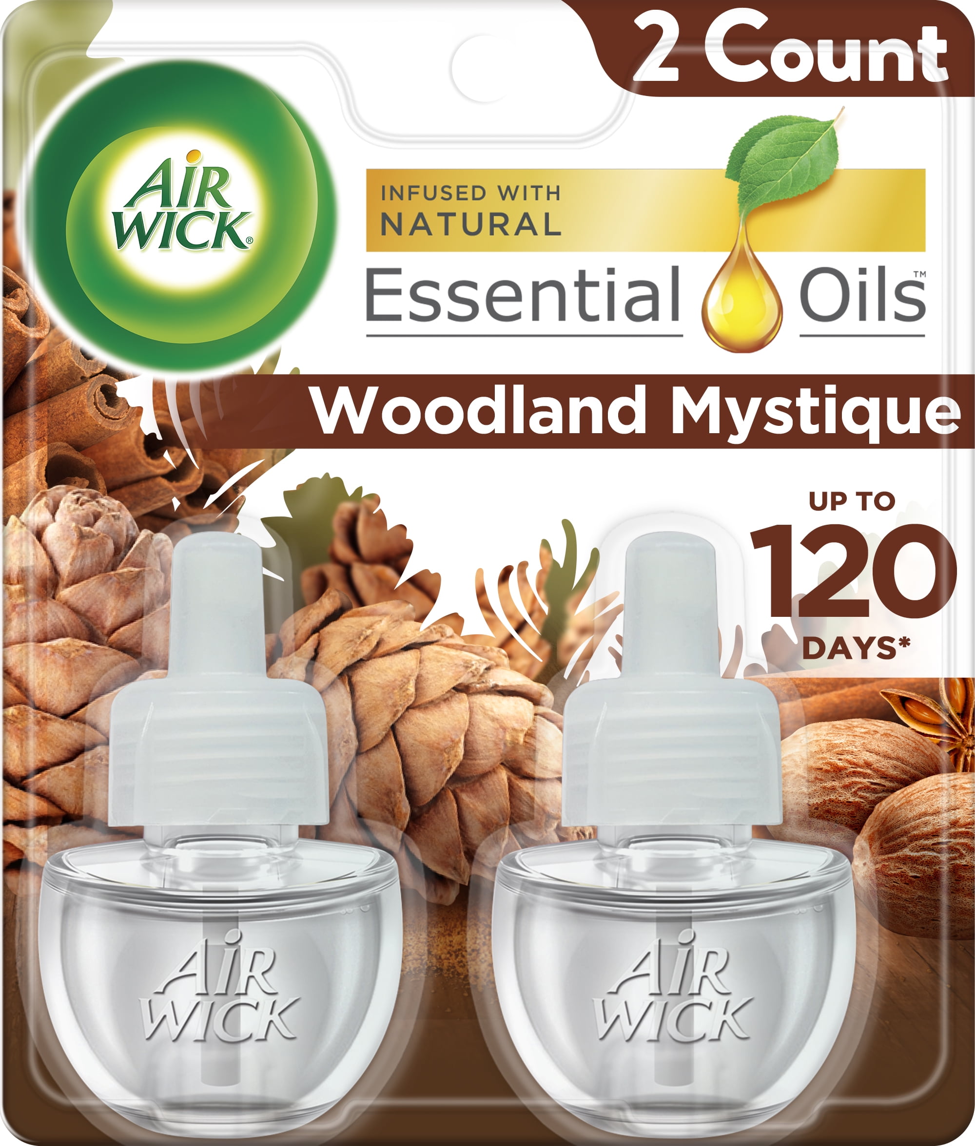 Air Wick Essential Oil Warmer, Warm Fragrance, 2 ct, Woodland Mystique ...