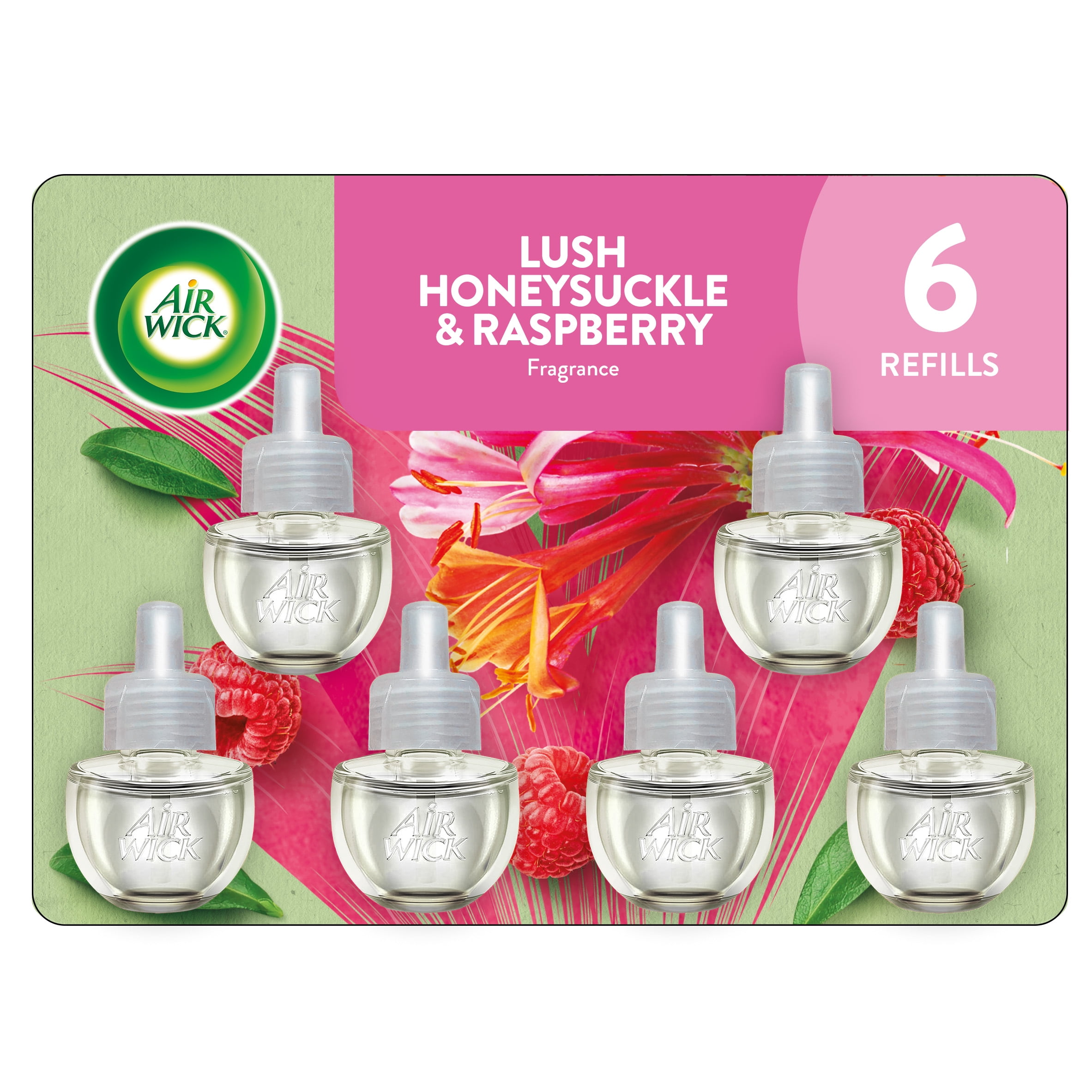Air Wick Plug-in Scented Oil Refill Lush Honeysuckle and Raspberry 6 ...