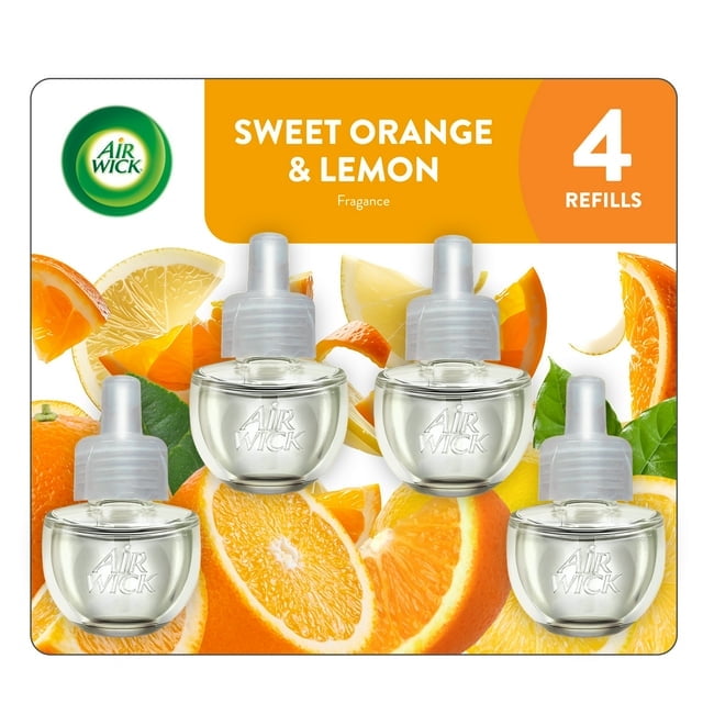 Air Wick Plug-In Scented Oil Air Freshener Warmer Refills, Sweet Orange ...
