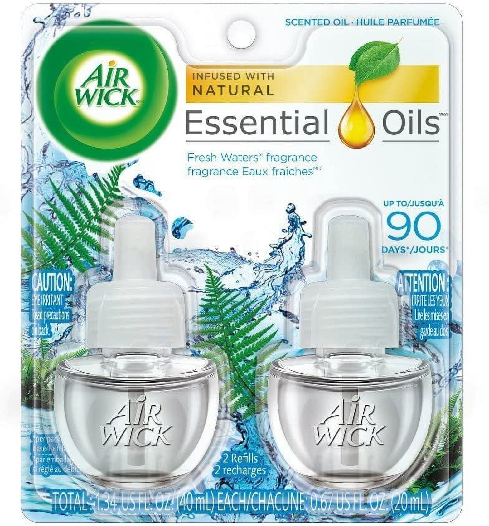 Air Wick, Plug in Scented Oil 2 Refills, Fresh Waters, 1.34 Oz Pack of ...