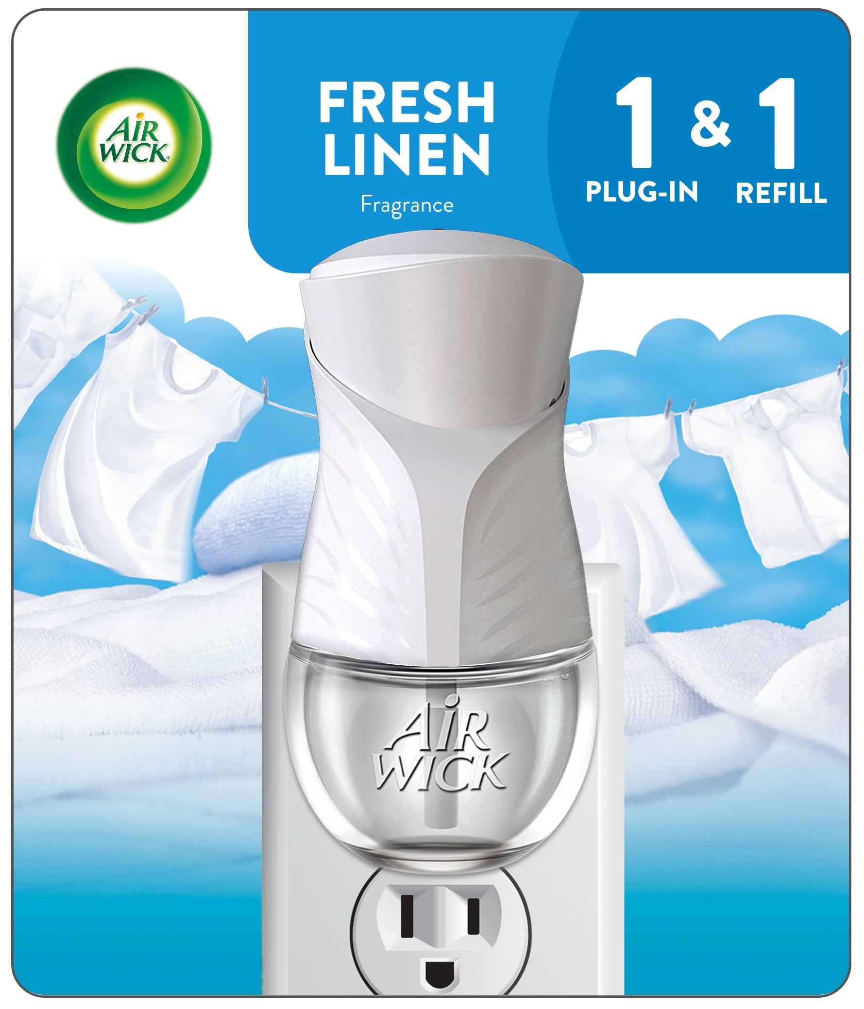 Air Wick Scented Oil Plug-In Warmer Kit, Fresh Linen, 2 Piece, Up to 70 ...