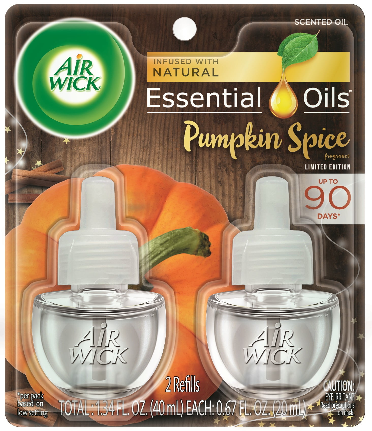 Air Wick Essential Oil Plug in Scented Oil Refill, 2ct, Pumpkin Spice ...