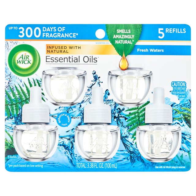 Air Wick Plug in Scented Oil Refill, 5 ct, Fresh Waters, Air Freshener ...