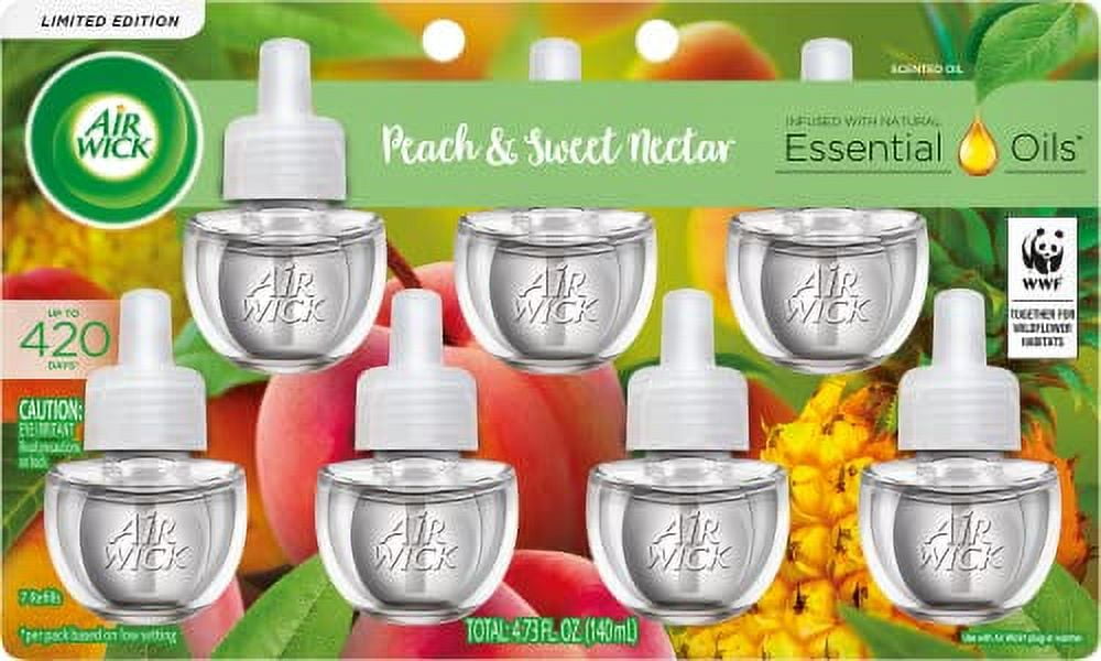 Air Wick Plug in Scented Oil Refill, 7 ct, Peach & Sweet Nectar, Air ...
