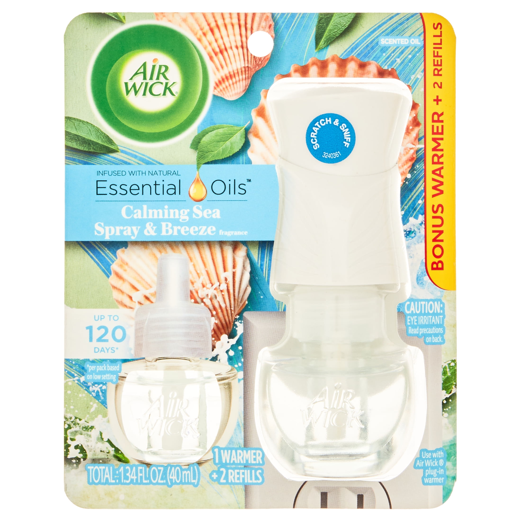 Air Wick Plug in Scented Oil Starter Kit (Warmer + 2 Refills), Calming ...