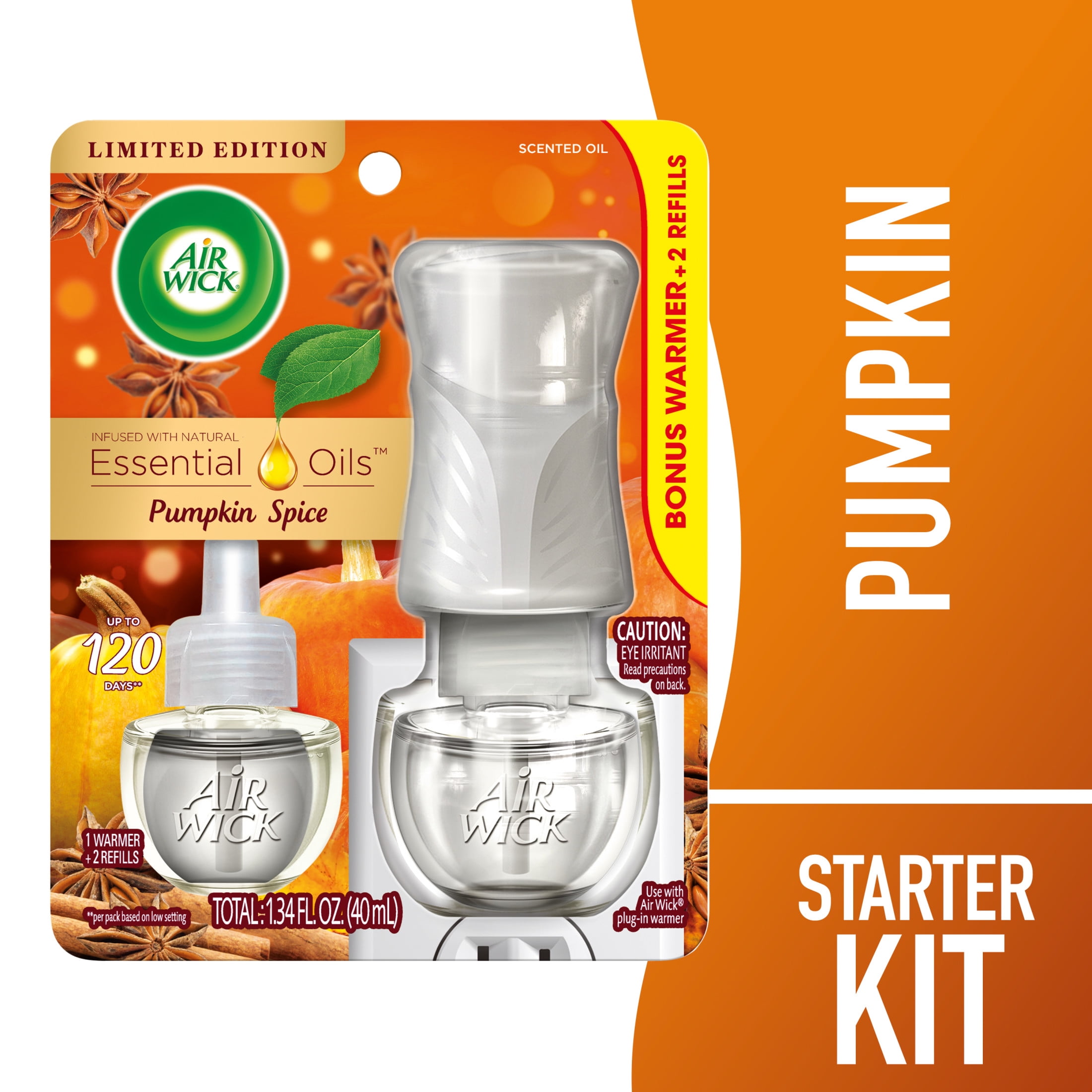 Air Wick Plug-In Scented Oil Air Freshener Warmer Starter Kit, Pumpkin ...