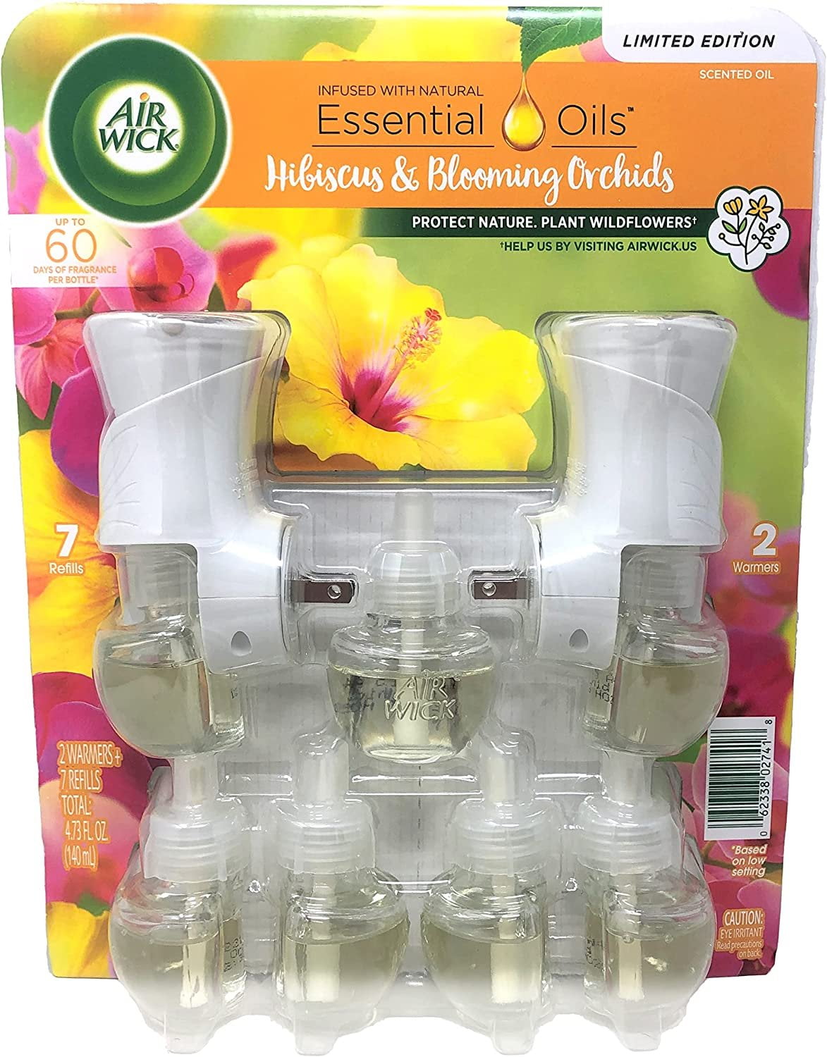 Air Wick Essential Oils Air Freshener, Orchids & Hibiscus, 7 Refills ...