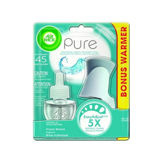 Air Wick Pure Scented Oil Kit (Warmer + 1 Refill), Ocean Breeze, Air ...