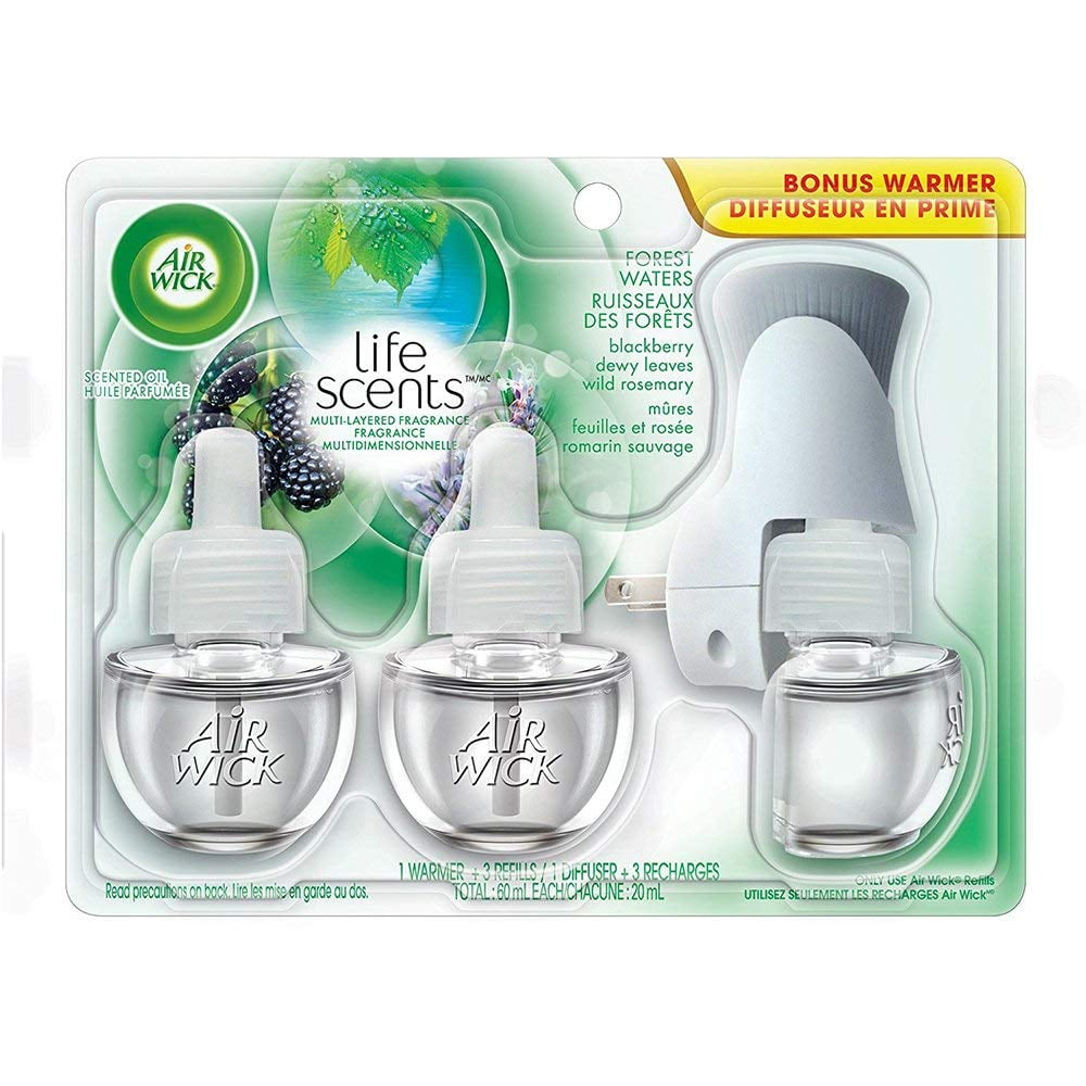 Air Wick Scented Oil 1+3 Kit: Life Scents Forest Waters (Pack of 3 ...