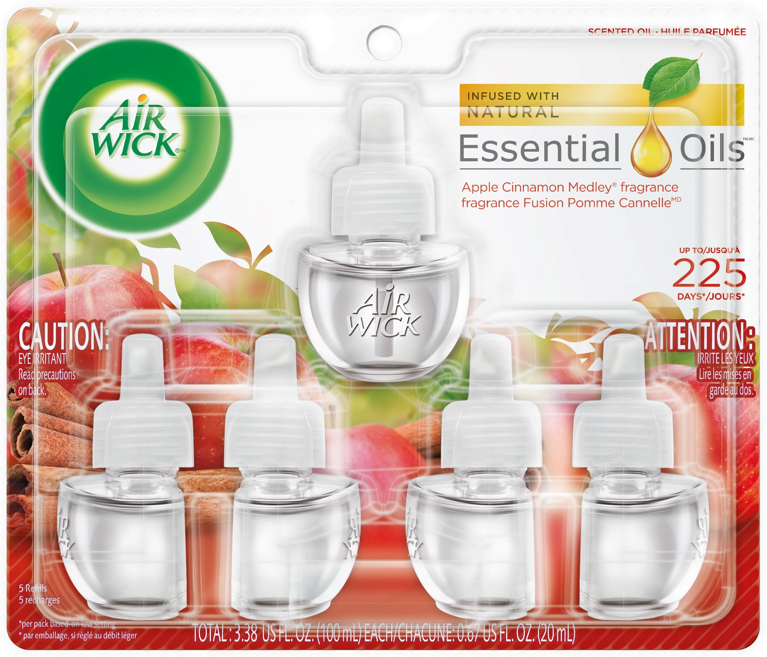 Air Wick Scented Oil - Refill Apple Cinnamon Medley 5 ct. (Pack of 4 ...