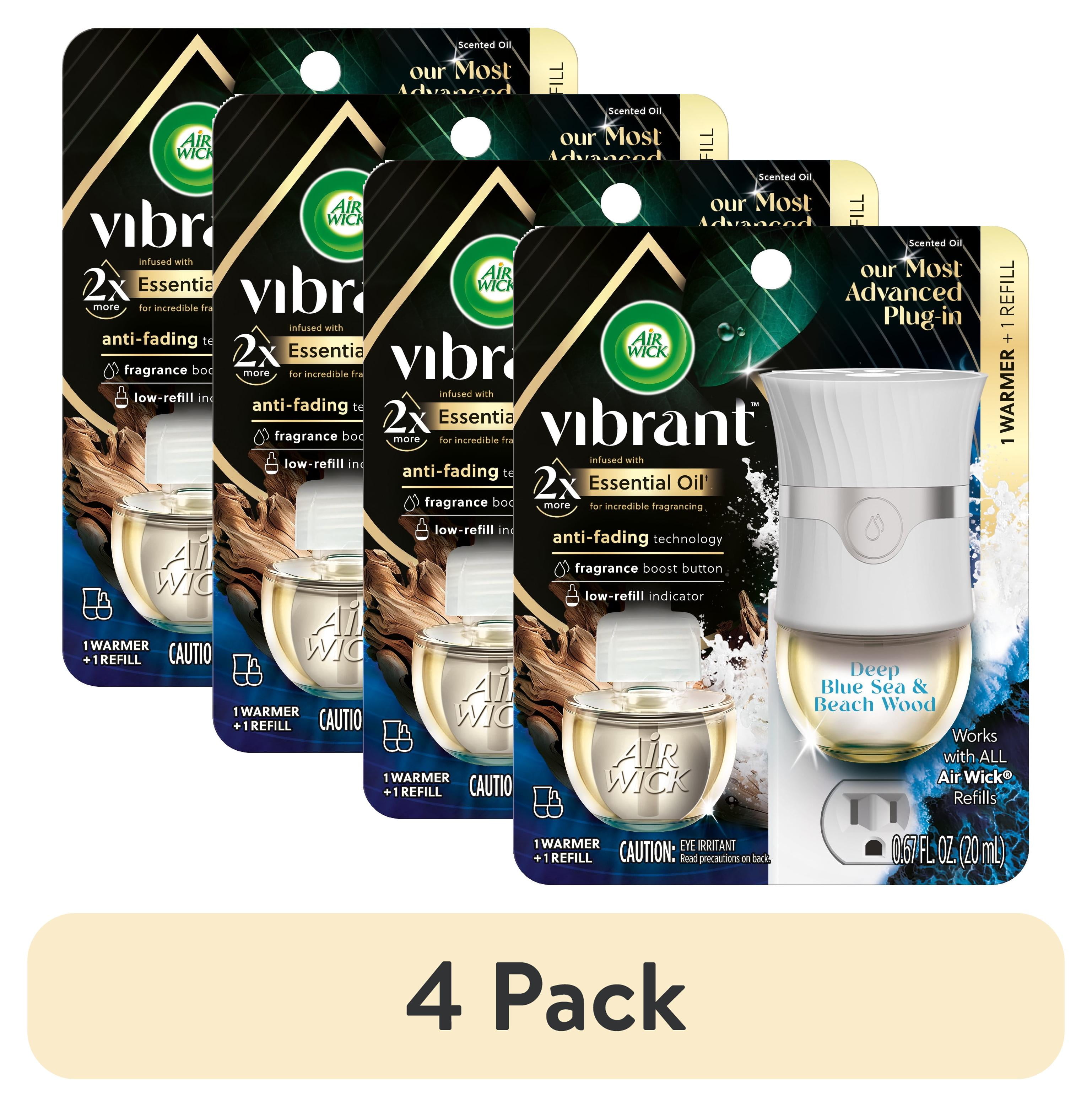 (4 pack) Air Wick Scented Oil Vibrant Starter Kit (Warmer + 1 Refill ...
