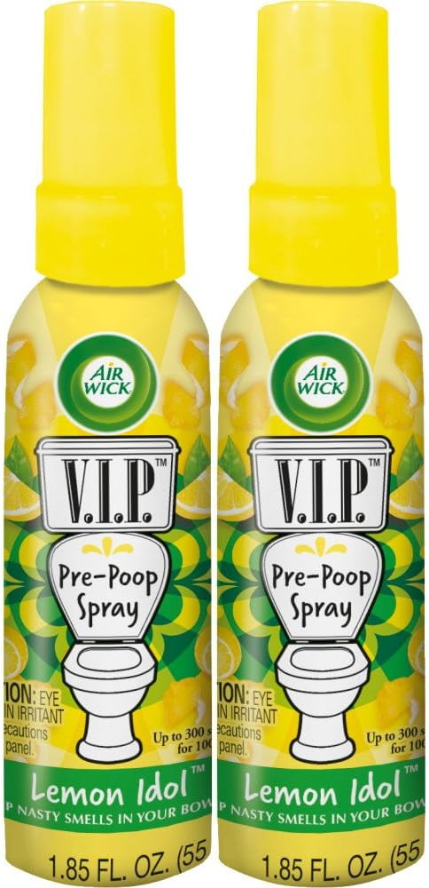 Air Wick Pre-Poop Toilet Spray Lemon Idol 1.85 Fl Oz Pack of 2 bathroom ...