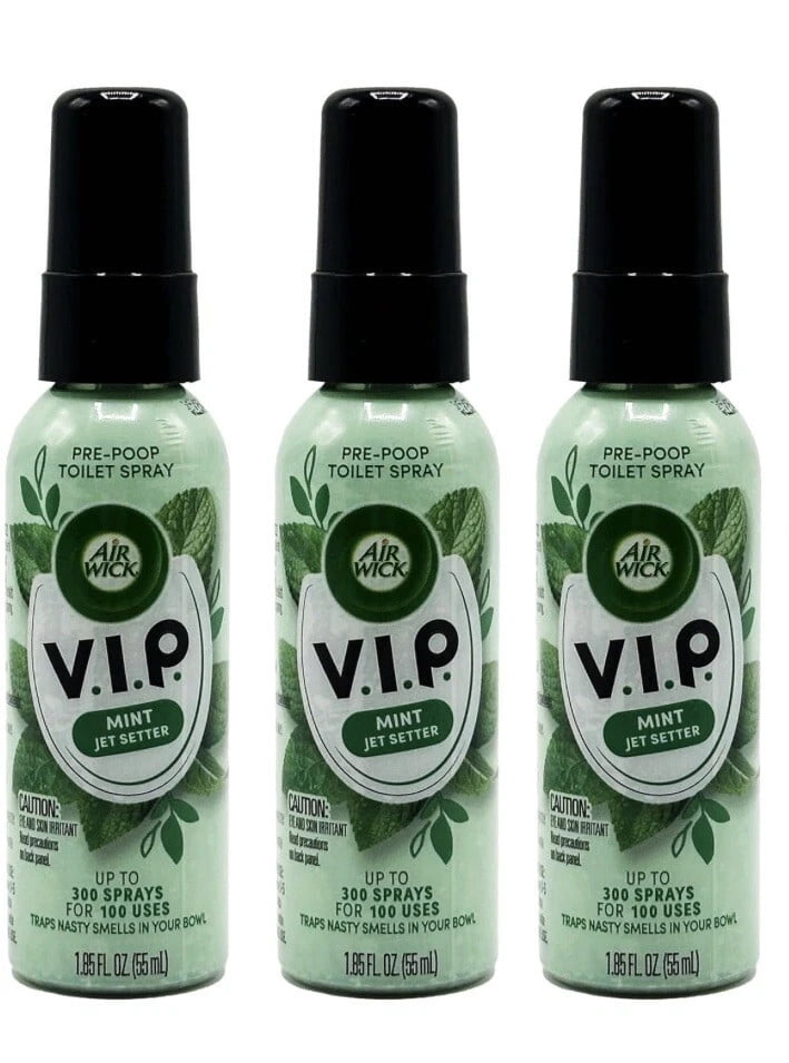 Air Wick V.I.P. Pre-Poop Toilet Spray, Mint Jet Setter (pack Of 3 ...