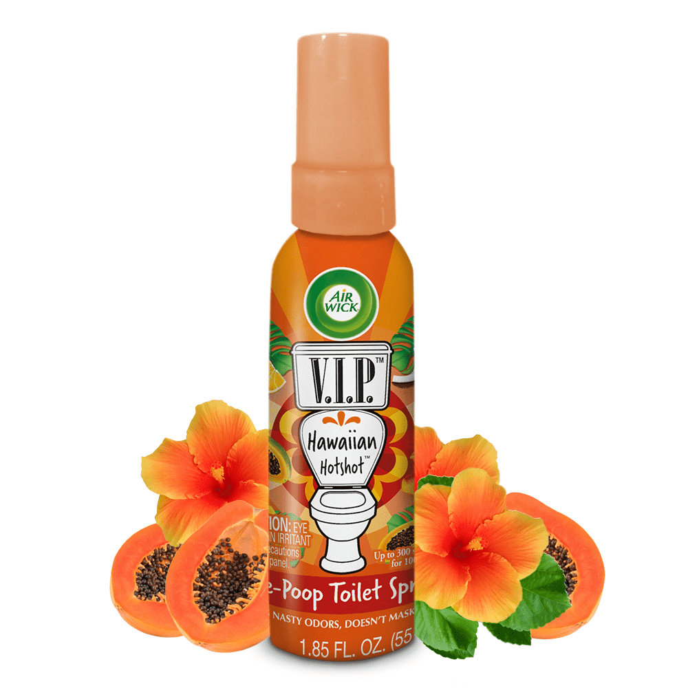 Air Wick V.I.P. Pre-Poop Toilet Spray, Hawaiian Hotshot Scent, Travel ...