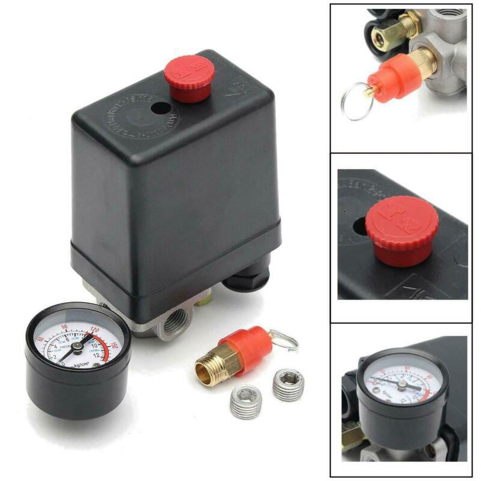 175psi 4 Port Air Compressor Pressure Switch Manifold Regulator ...
