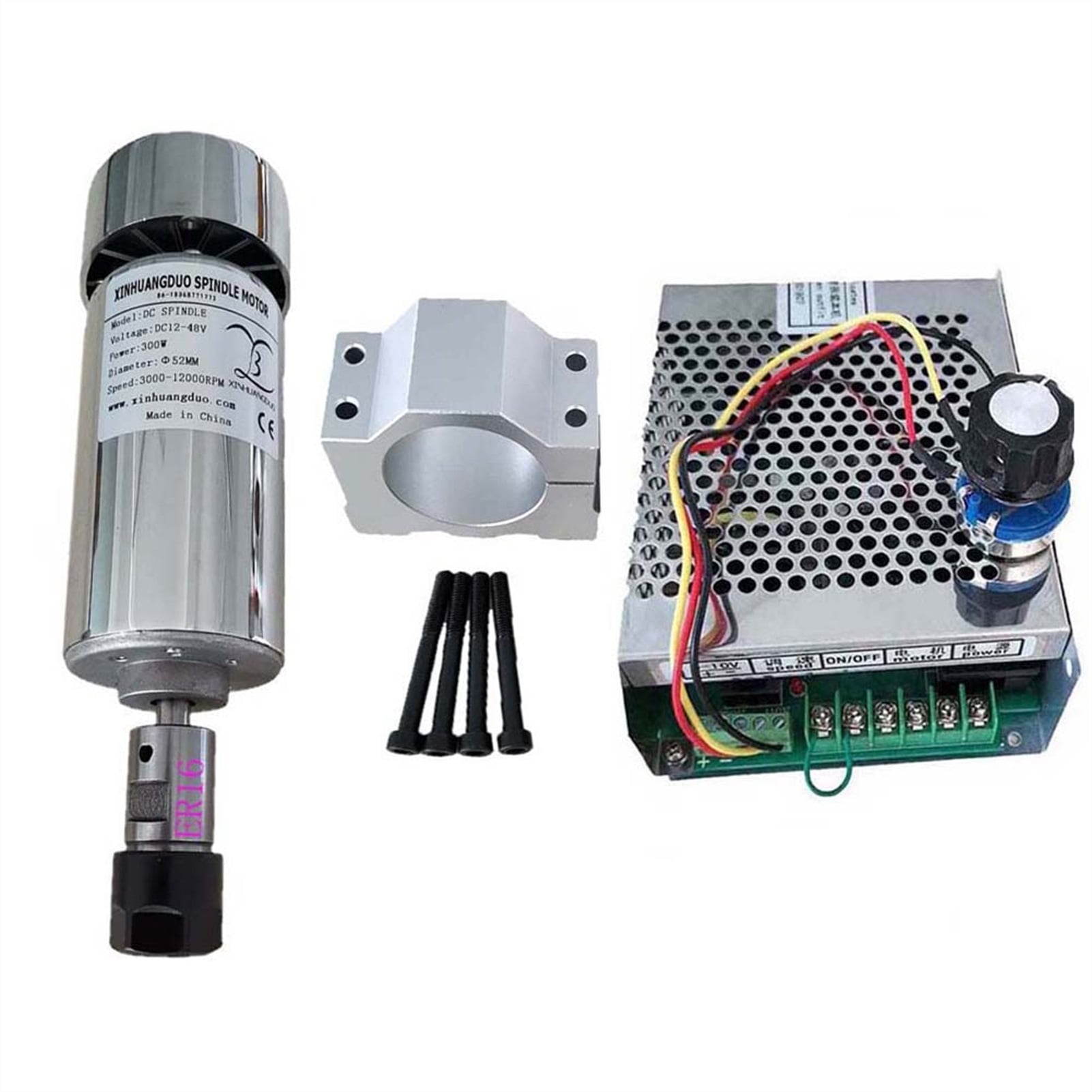 Air cooled 0.3kw CNC spindleMotor Kit ER16 chuck 300W Spindle Motor ...