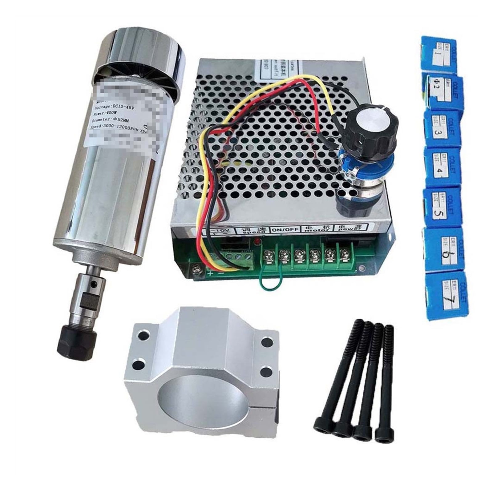 Air cooled 0.4kw CNC spindleMotor Kit ER11 chuck 400W Spindle Motor ...