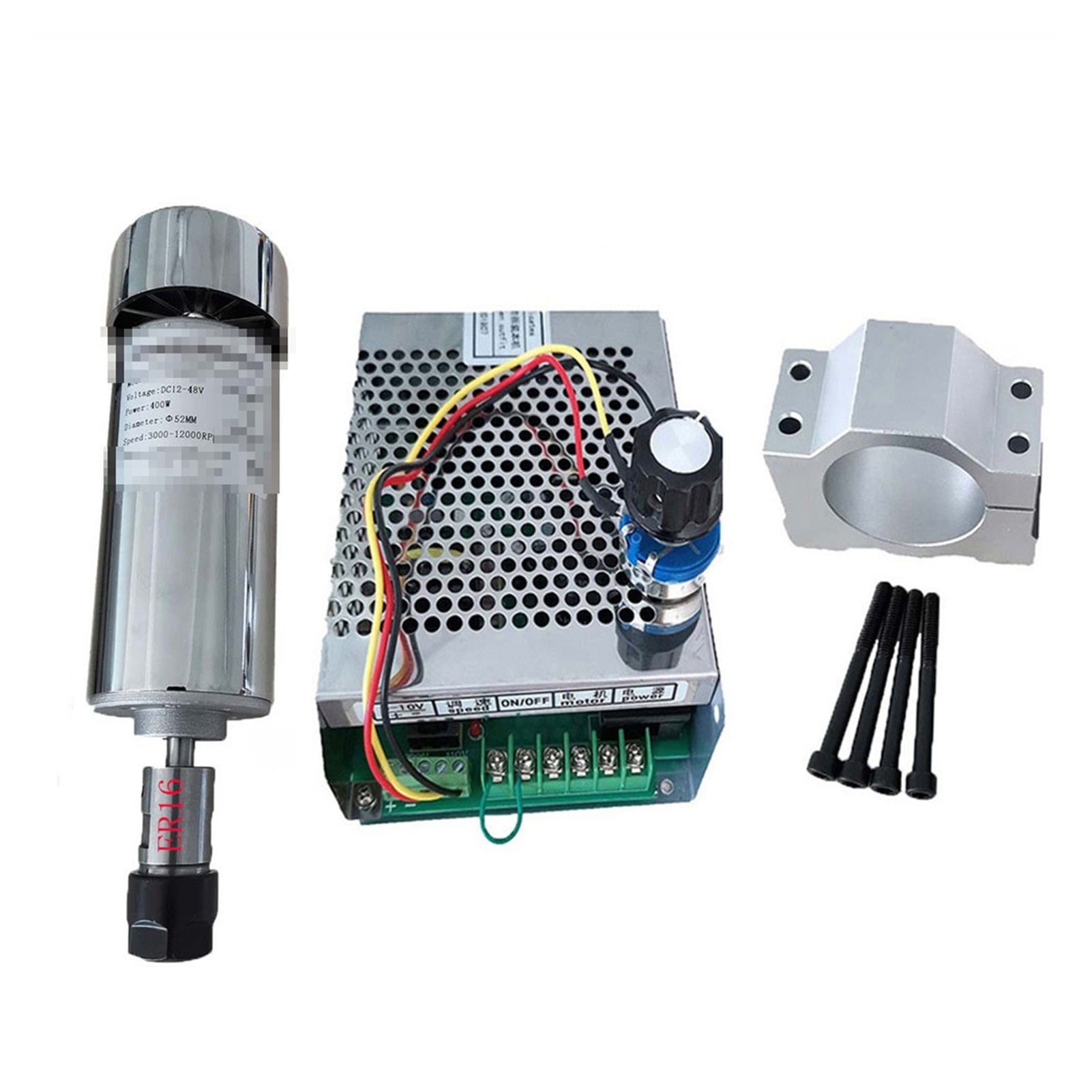 Air cooled 0.4kw CNC spindleMotor Kit ER16 chuck 400W Spindle Motor ...