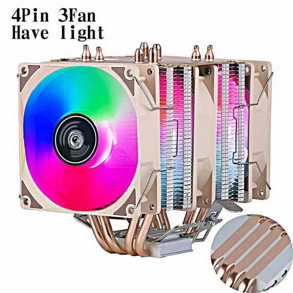 PC Air-Cooled Radiator CPU Cooling Fan 2/4/6 Heat Pipe Cooler ...