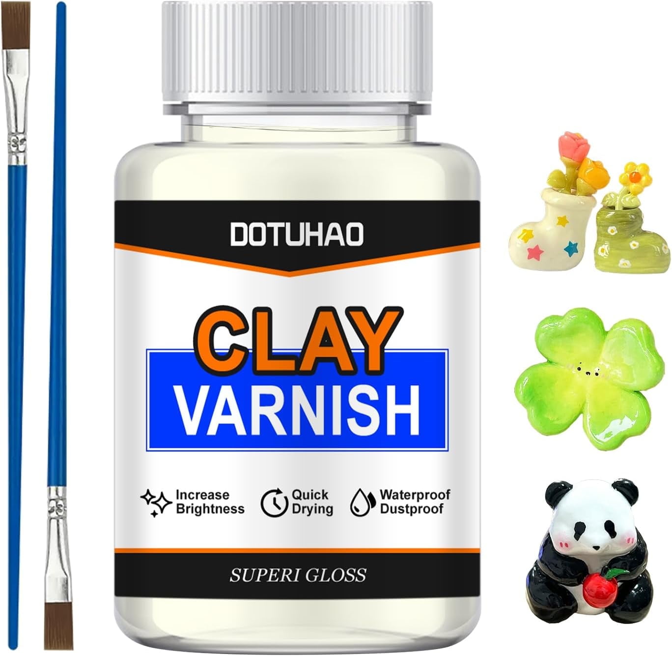 Air dried Clay glaze Clay varnish (2 brushes), 120ML Clay glaze, Clay ...