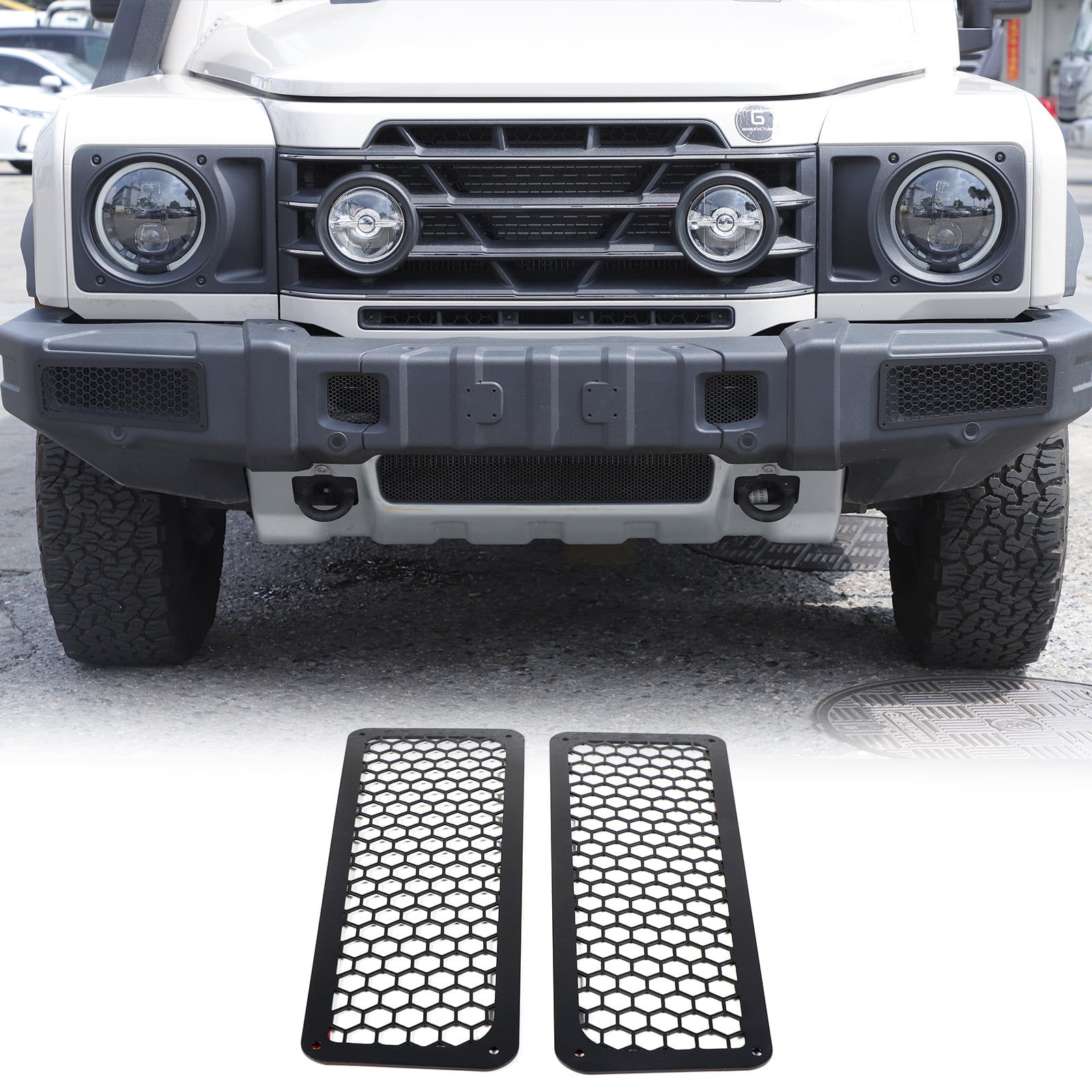 Air intakes on both sides of the front bar for Ineos Grenadier 2020 ...