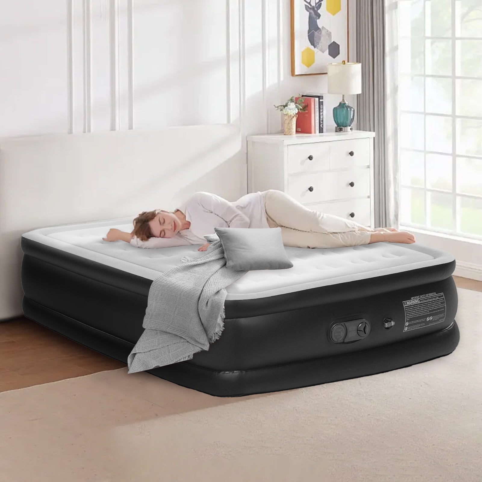 Air Mattress,Quick Inflation/Deflation,Queen Size Inflatable Mattress ...
