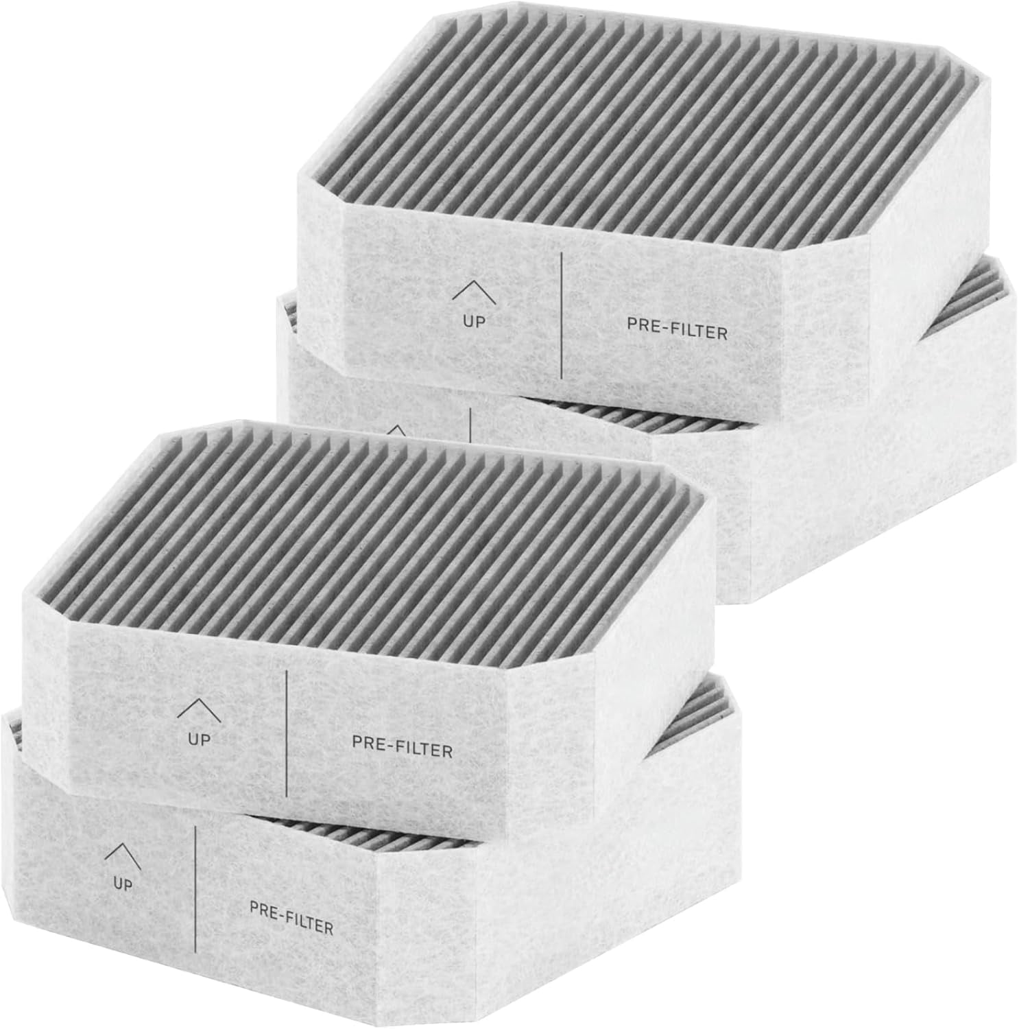 Air purifier with 4-pack pre-filters, high-efficiency activated carbon ...
