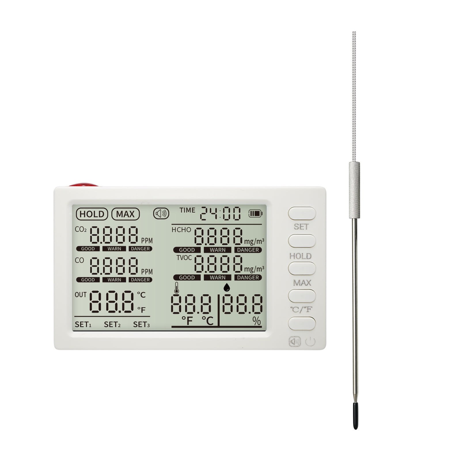 Air quality tester,Probe/time Car Quality Tester 8-in-1 Indoor Air ...