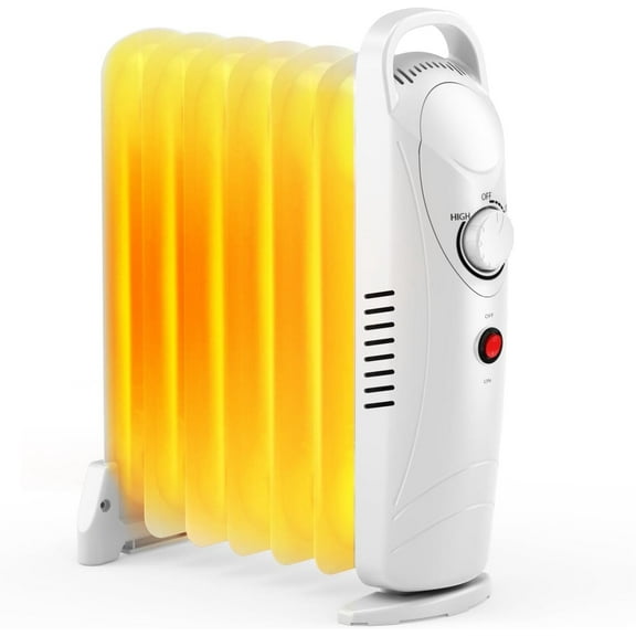 Keenstone Mini Oil Heater, 500W Quiet Oil-Filled Radiator Heater with ...