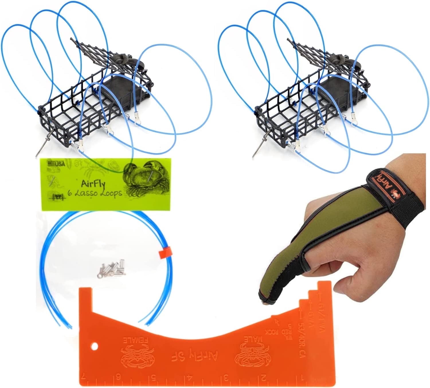 AirFly, Crab Snares Standard Bundle, 2 Pack + Gauge + Glove + Loops ...