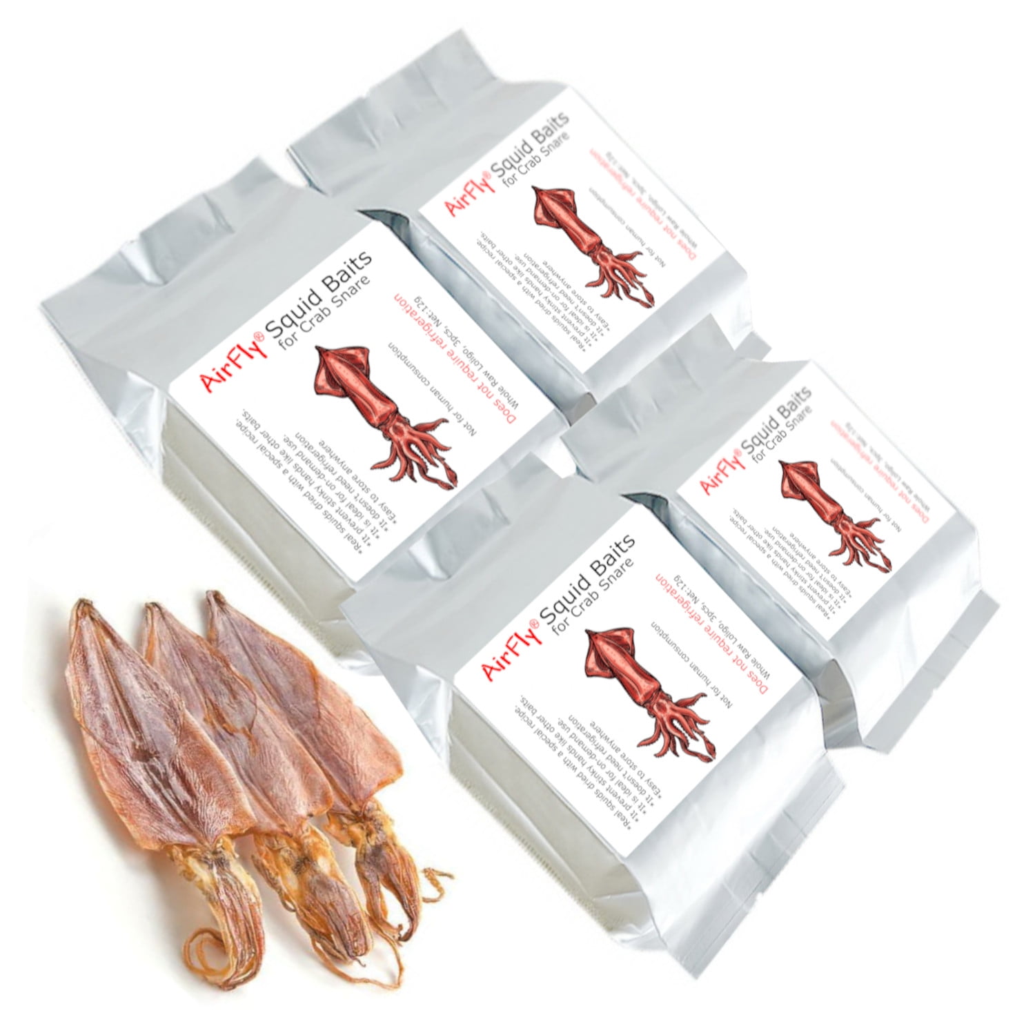 AirFly Dried Squid Baits for Crab Snare, Trap, 4 Packs, Ready Use in SPORTING GOODS FISHING ...