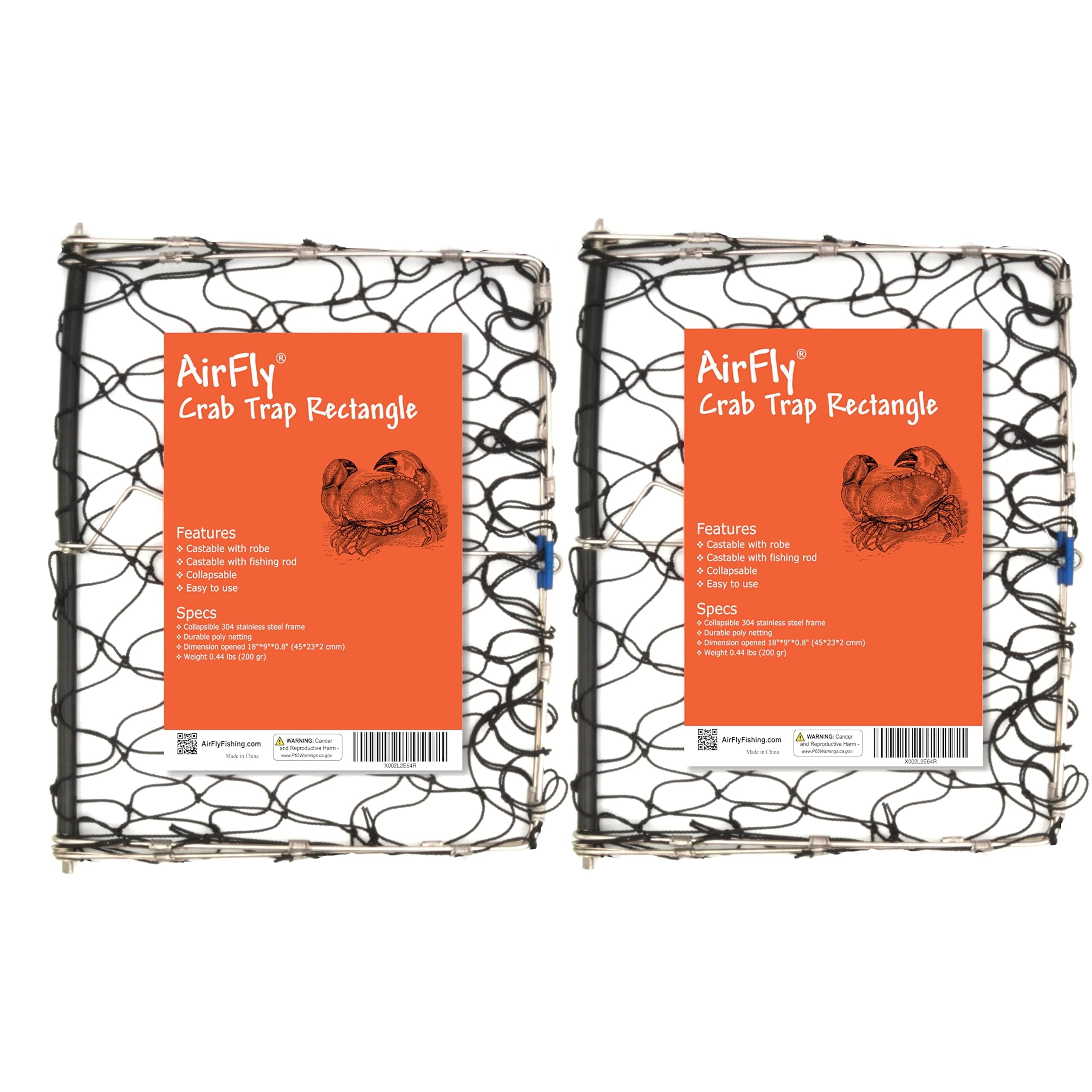 AirFly Foldable Crabjaw Trap with Bait Clip - Redesigned Rectangle ...