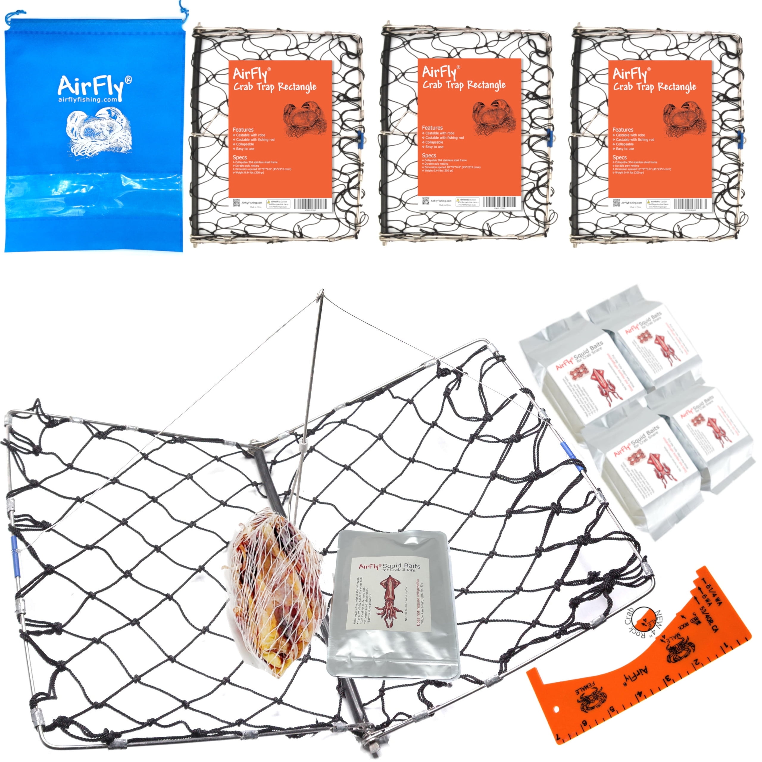 AirFly Foldable Crabjaw Trap with Bait Clip - Redesigned Rectangle ...