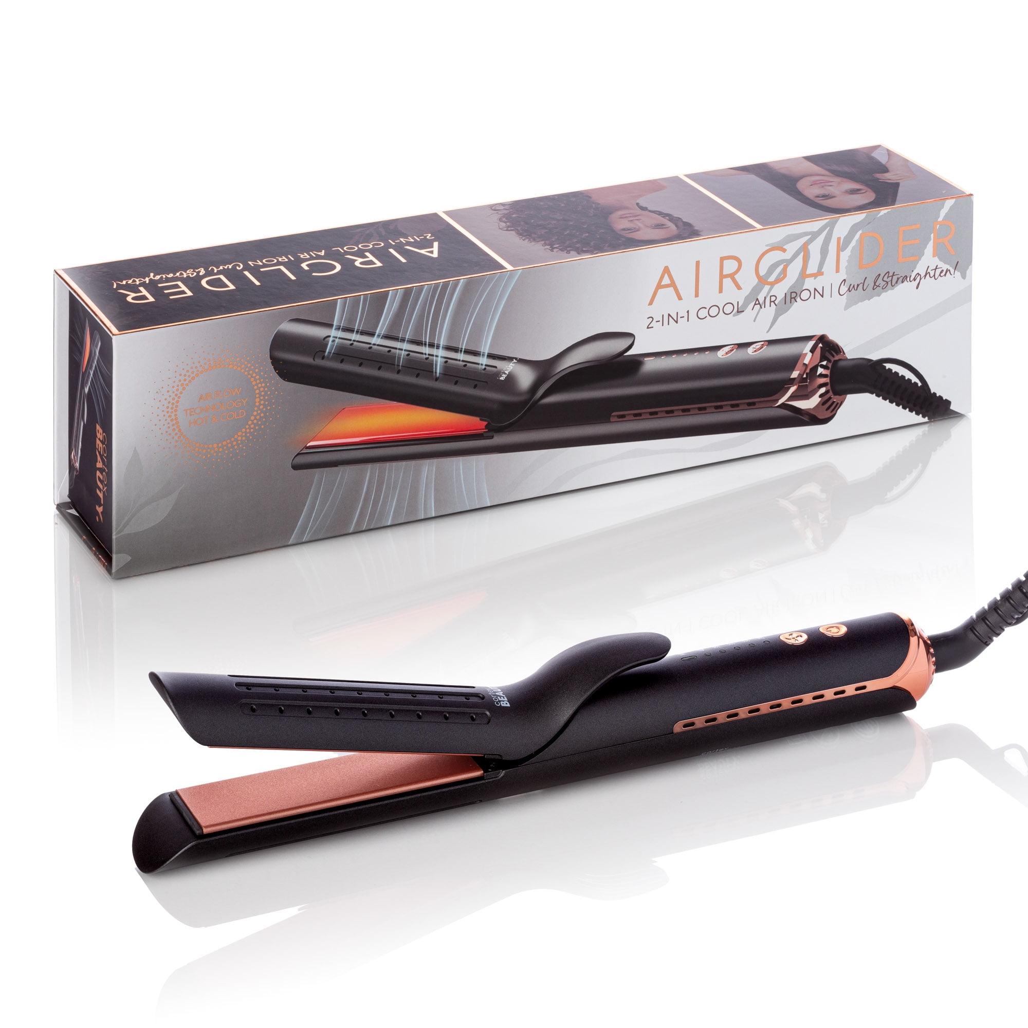 AirGlider 2-in-1 Cool Air Flat Iron/curler - Walmart.com