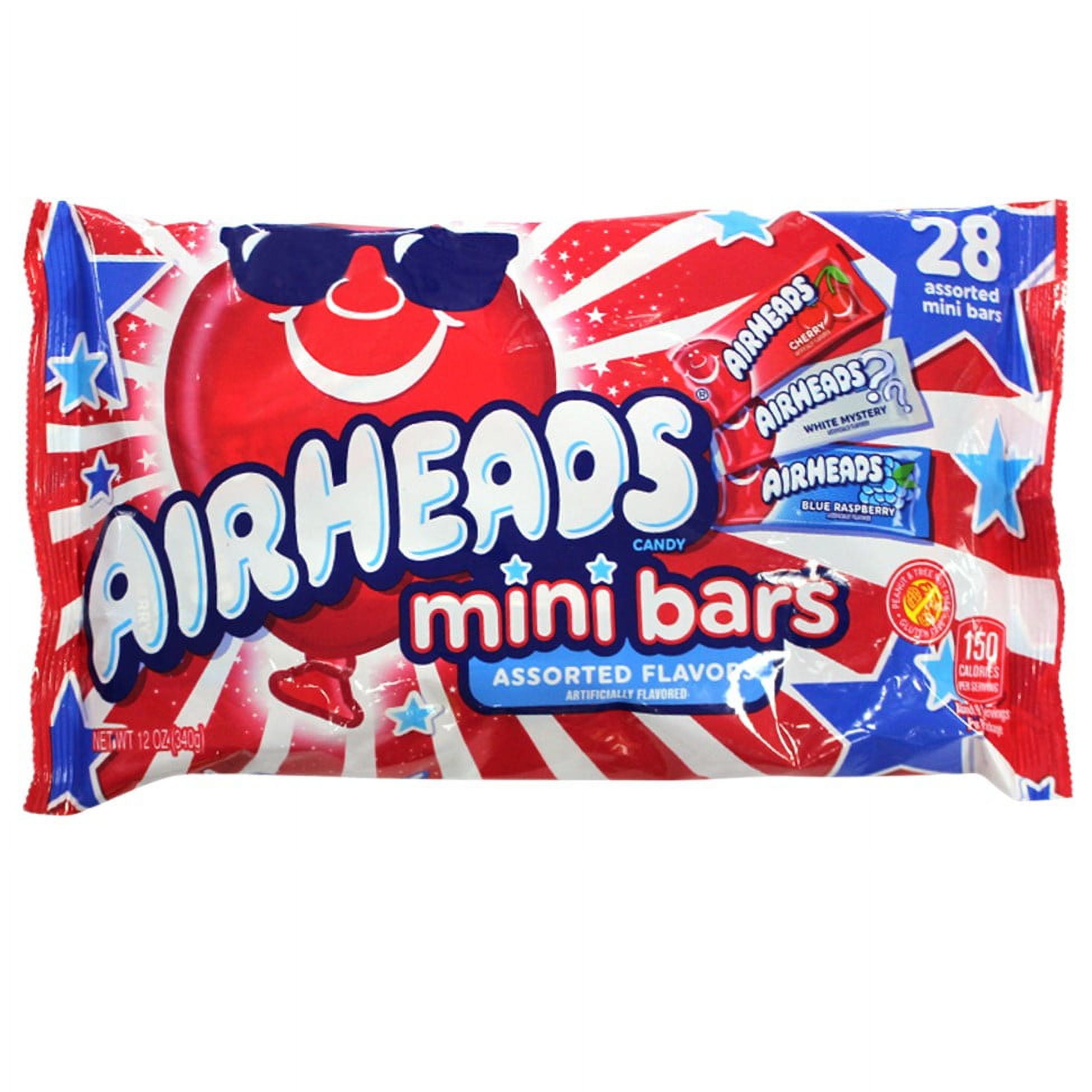 AirHeads Taffy Patriotic USA Mini's Red, White, & Blue Assorted Candy ...