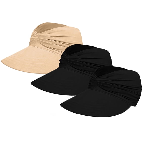 AirLoni 3 PCs Summer Sun Hat For Women Wide Brim Lightweight Foldable ...