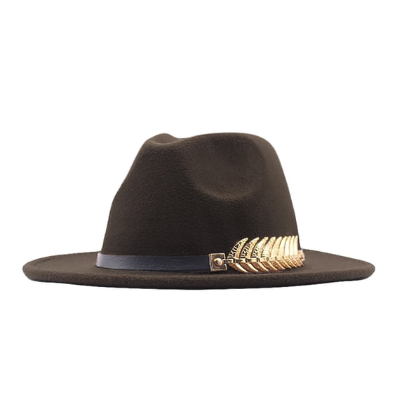 AirLoni Panama Hat For Women Wide Brim Sunshade Belt Buckle Wool ...