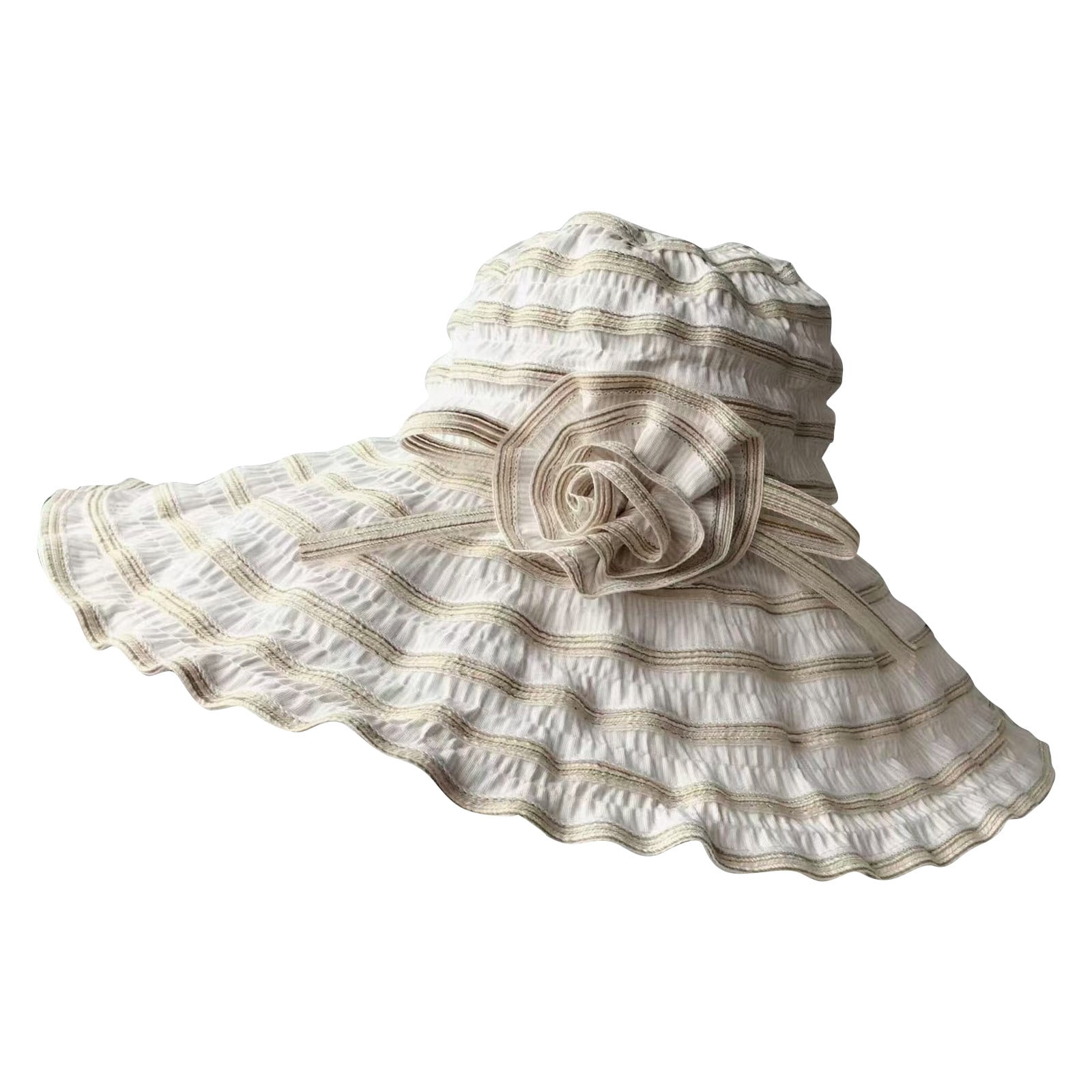 AirLoni Sun Hats For Women Dressy Caps Fashion Pleated Striped ...