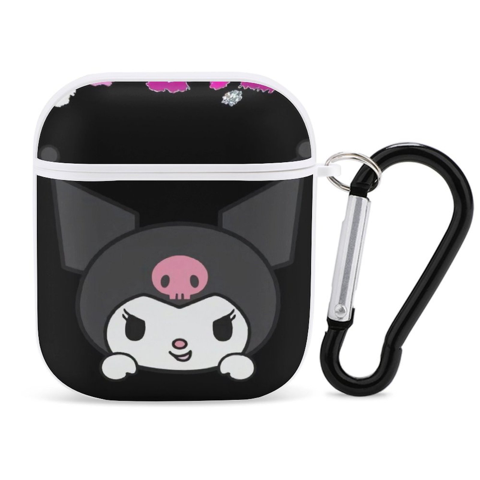 for AirPods 2nd & 1st Generation Case Cover,Sanrio Leopard Bow Kuromi ...