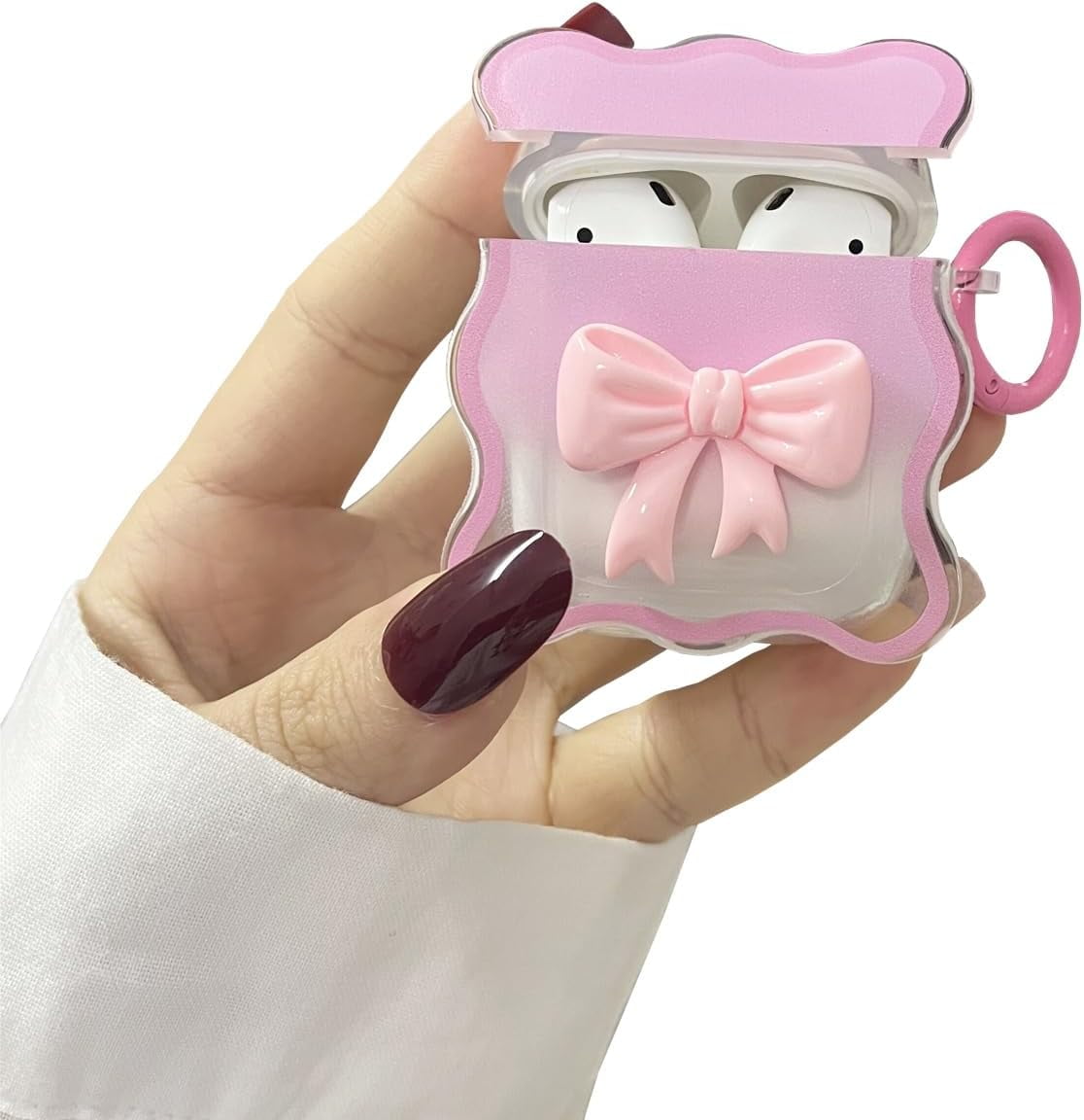 for AirPods 2nd 1st Generation Clear Case 3D Butterfly Bow Cute ...