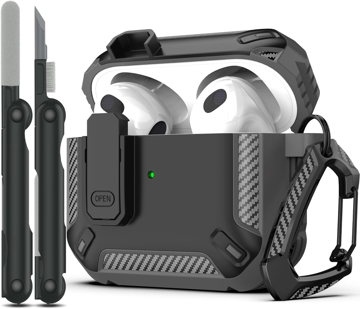 for AirPods 3rd Generation Case Cover with Cleaner Kit, Military Hard ...