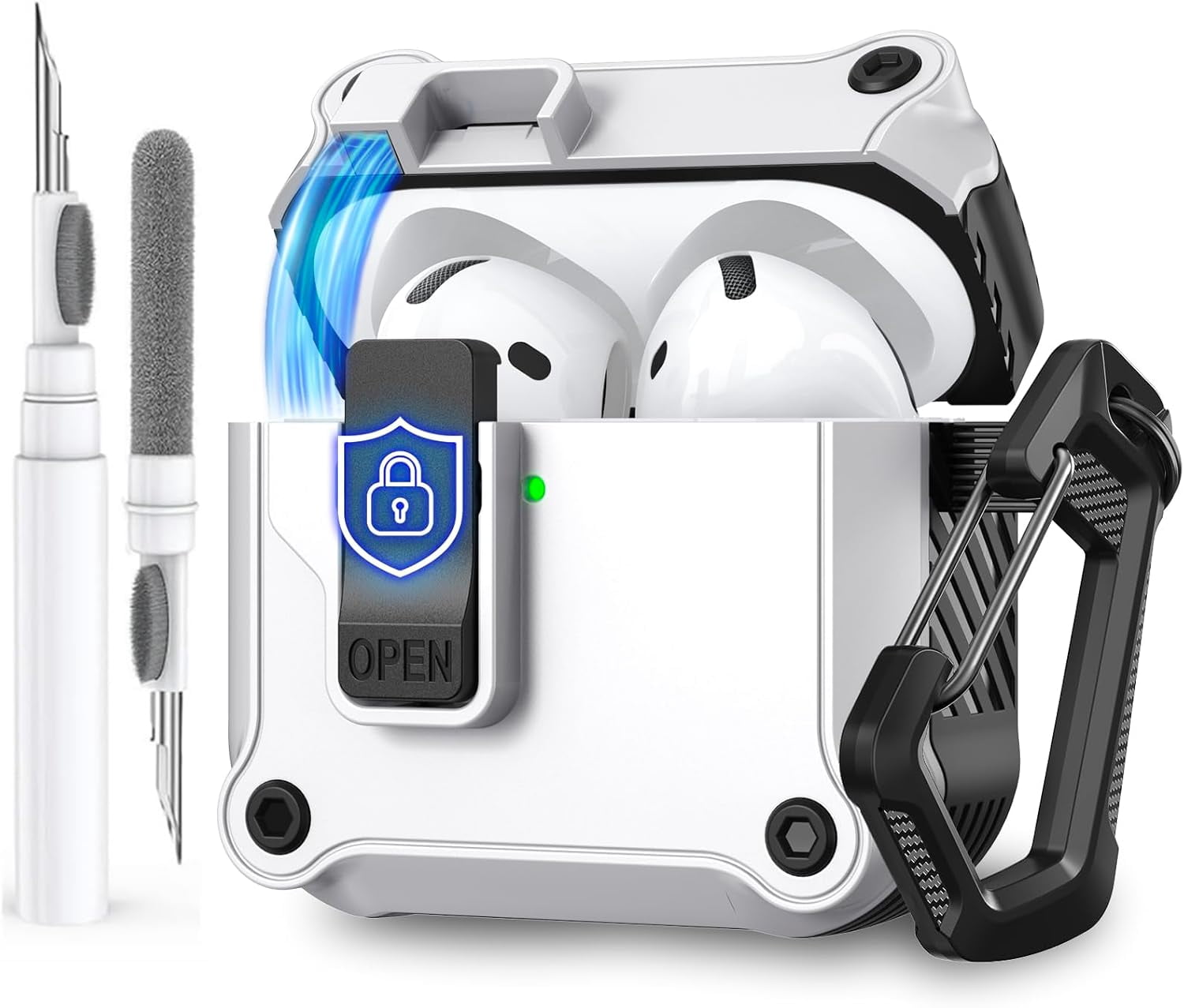 AirPods 4 Case Cover with Secure Lock Clip, Automatic Pop-up Case for ...