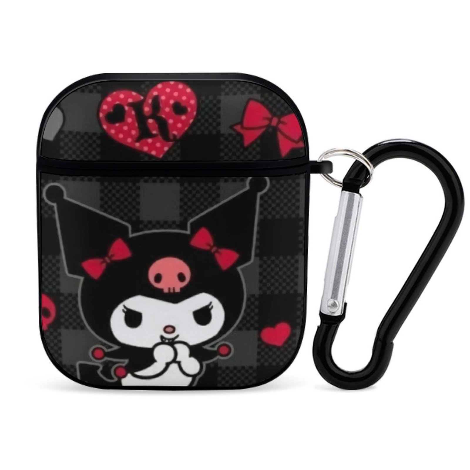 for AirPods Case Cover,Kuromi Black Grid Airpod Case,PC Hard Shell ...